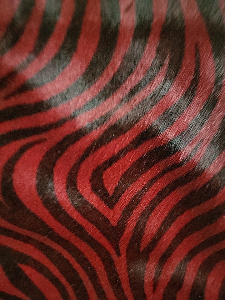 Pelle Studio Zebra Red Black Italian Leather Shoulder Bag Purse Tote ...