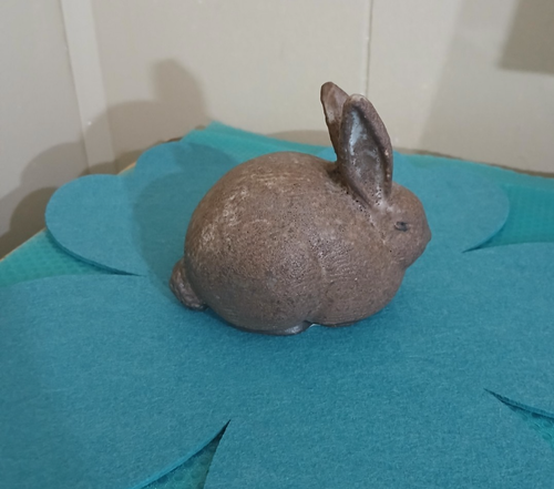 MCcarty Pottery Fat bunny rabbit Nutmeg With Blue Tints Signed 1st qty ...