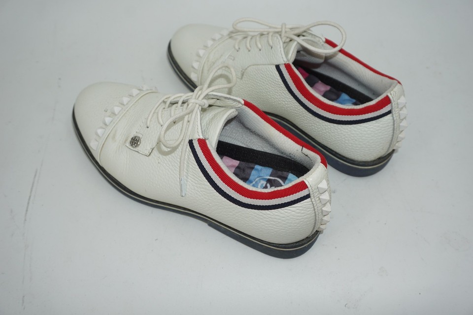G/FORE Golf Shoes Womens Size 7.5 White Gallivanter Studded Leather ...