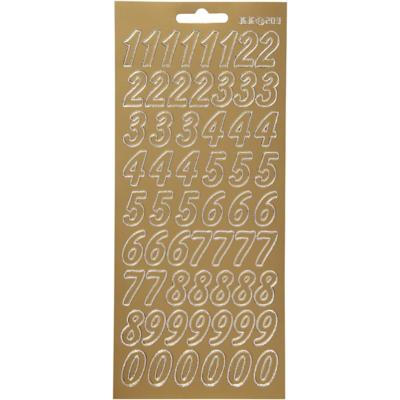 Gold Self Adhesive Number Peel Off Stickers Sheet Foil Card ...