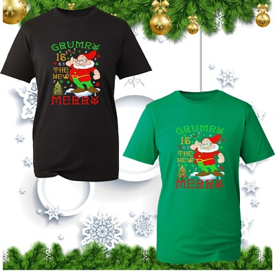 Grumpy Is The New Merry Christmas T-Shirt Grumpy Dwarf Xmas Movie Tree ...