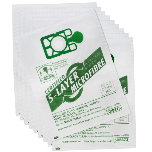 Pack of 10 Numatic Henry/Hetty/Basil/James Hoover Dust Bags 5 Layer ...