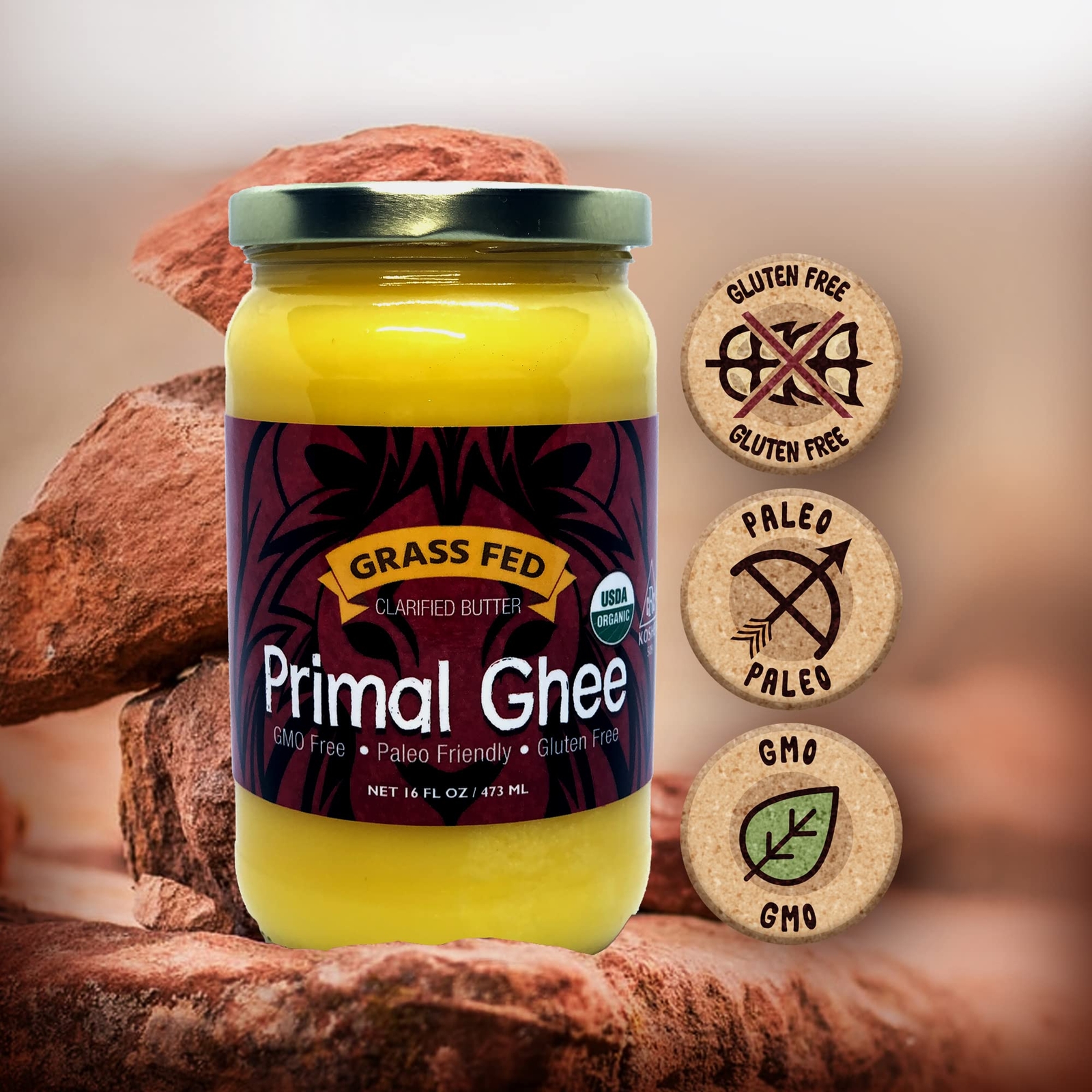 - Grass Fed Organic Unsalted Clarified Butter - Pure GMO Free Desi Ghee ...