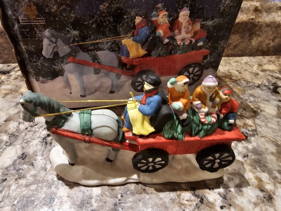 Dickens Collectables Accessories Horse Drawn Red Wagon Carriage 1996 | eBay