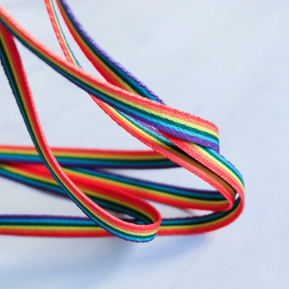 FLAT RAINBOW COLORFUL SHOELACES LACES FOR ALL SHOES STYLES | eBay