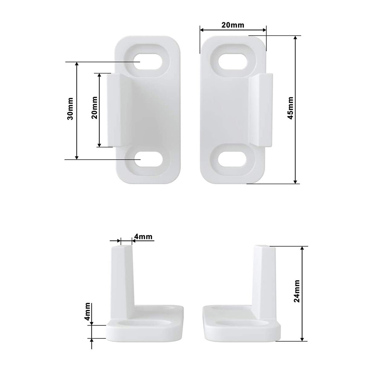 2Pcs Plastic L-Guide Floor Guide Replacement For Sliding-Barn Door ...