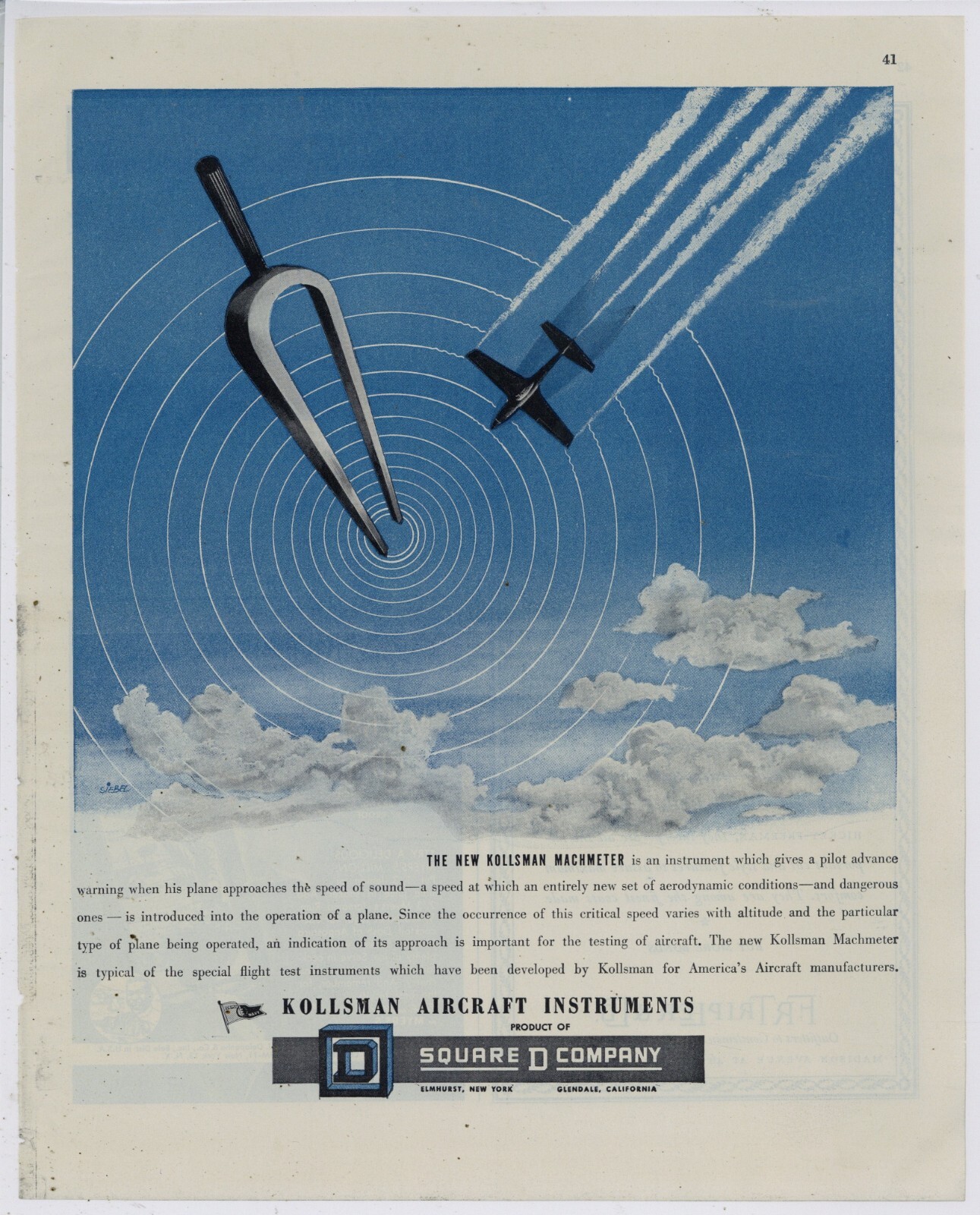 1944 Kollsman Aircraft Instruments Ad: Machmeter - Advance Warning ...