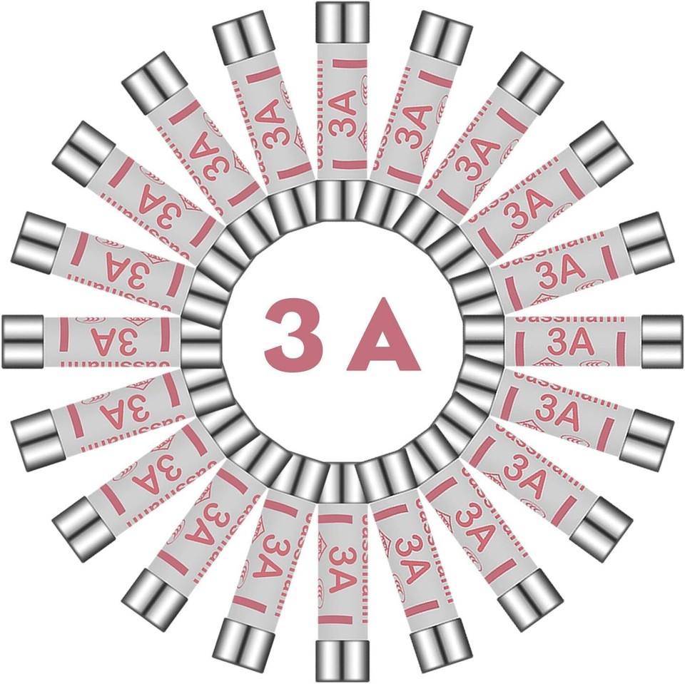 20x Mixed Domestic Fuses 3a 5a 10a 13a Plug Top Household Mains Ceramic ...