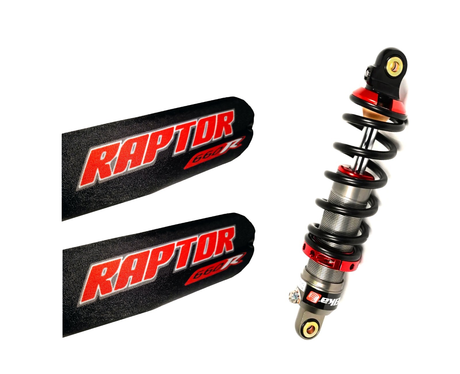 Black Red Shock Covers Raptor 660R, set-3, parts oem Yamaha | eBay