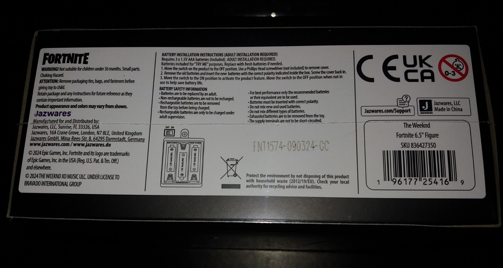 Jazwares The Weeknd X Fortnite 6.5-Inch Articulated Figure with XO ...