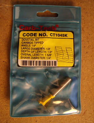Carb-Tech CT1045K 14° Carbide Tipped Dovetail Router Bit | eBay