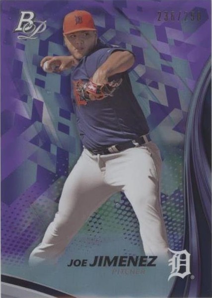 2017 Bowman Platinum - Top Prospects Purple #TP-JJ Joe Jimenez /250 (RC ...