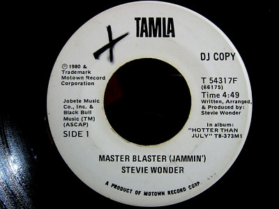 Stevie Wonder - Tamla PROMO 45 MASTER BLASTER 1980 TAMLA White Label VG ...