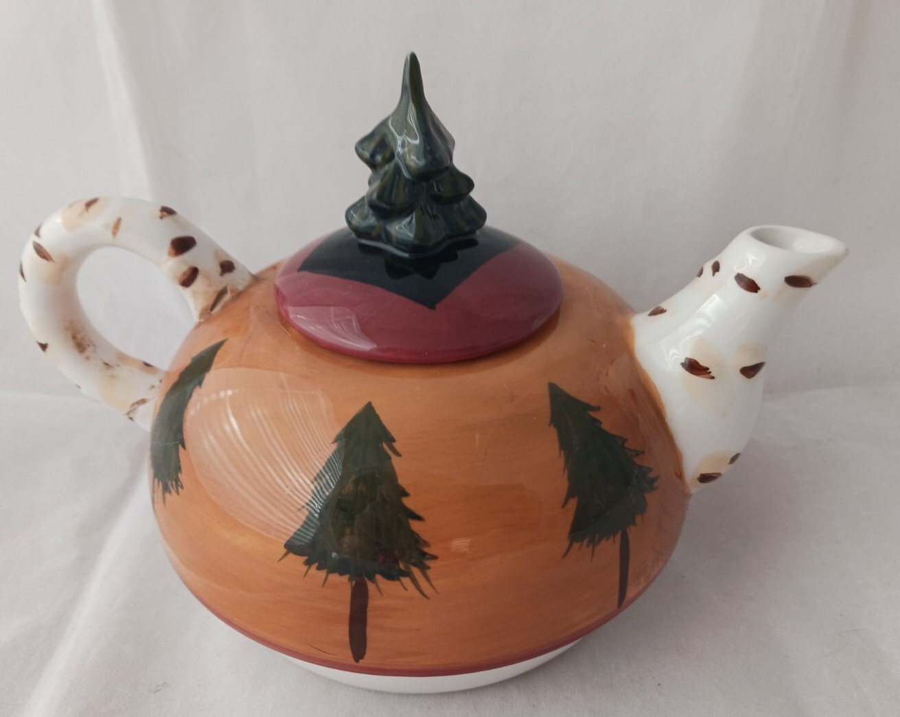 Teapot with Trees Designed by S. Riggsbee White The Zrike Company Hand ...