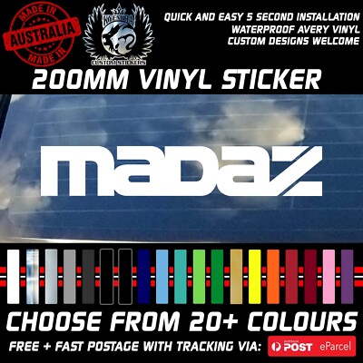 MADAZ Mazda Window sticker Rx3 Rx4 Capella RX7 RX8 MX5 CX3 BT50 Bravo ...