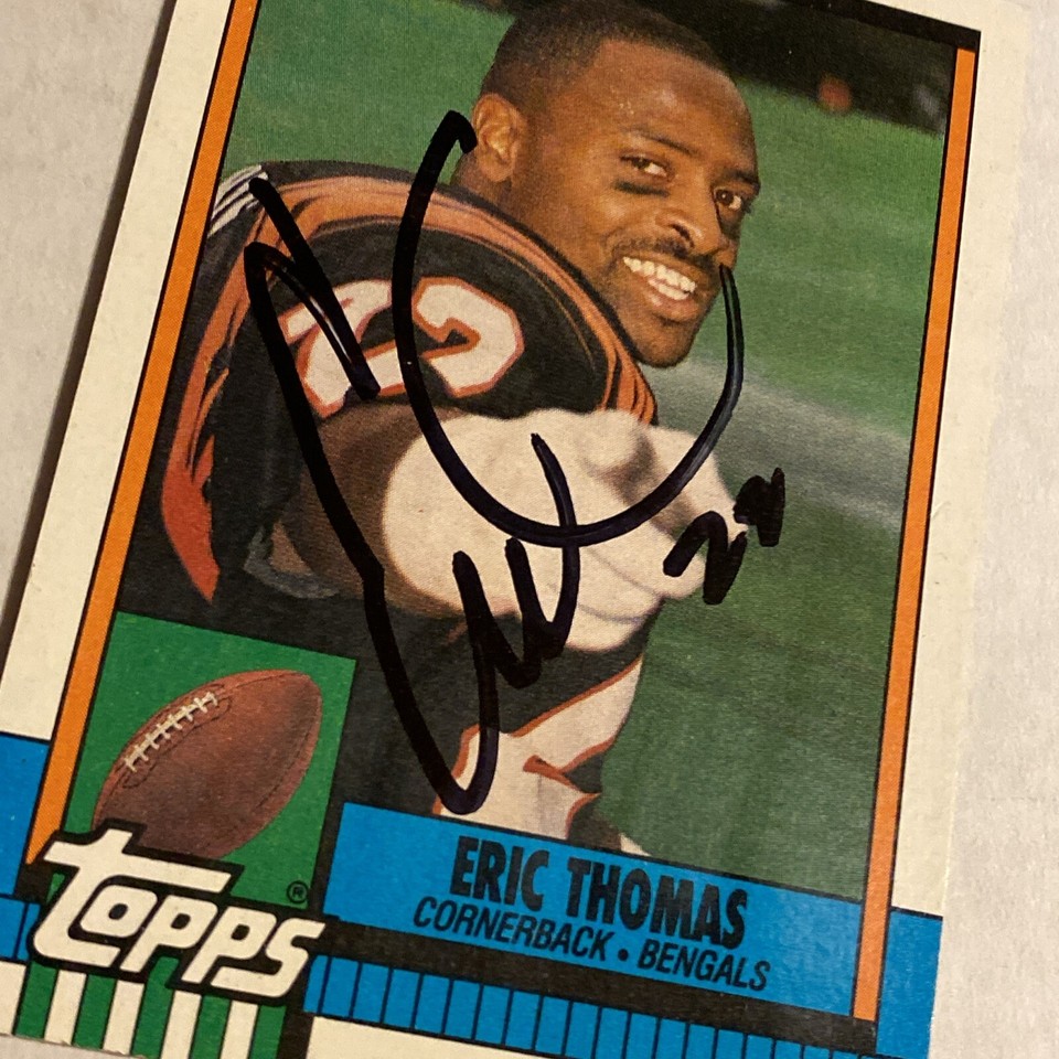 1990 Topps Football AUTOGRAPH Card ERIC THOMAS | eBay