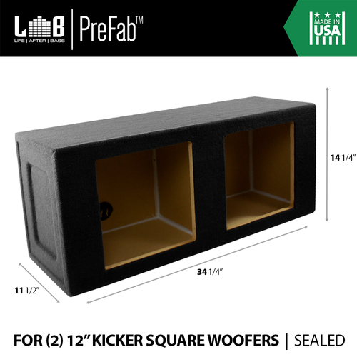 2.24 ft³ Dual Sealed Enclosure for 12" Kicker SoloBaric L7 Square ...