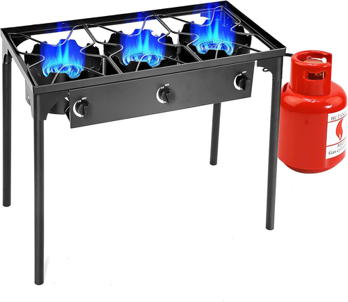 Outdoor Triple Burner Stove, High Pressure 3 Burner Stand Max. 225,000 ...