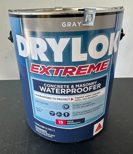 DRYLOK Extreme Concrete Sealer 1 Gallon Masonry Waterproofer Gray Flat ...