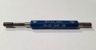 10-32 UNF 2B BALAX GO & NO GO Thread Plug Gages GO P.D. .1697 & NOGO ...