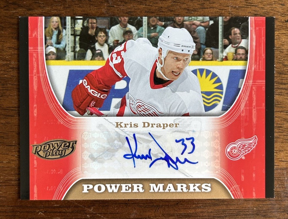 2005-06 NHL Power Play KRIS DRAPER Power Marks Auto Red Wings Autograph ...