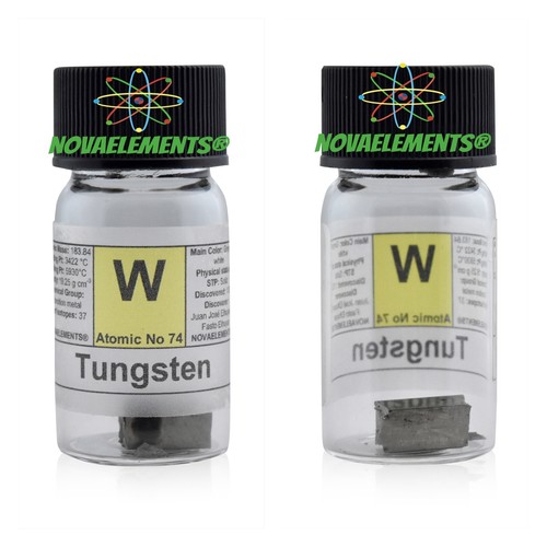 Tungsten metal element 74 W sample piece ~5 grams 99,99% in labeled ...