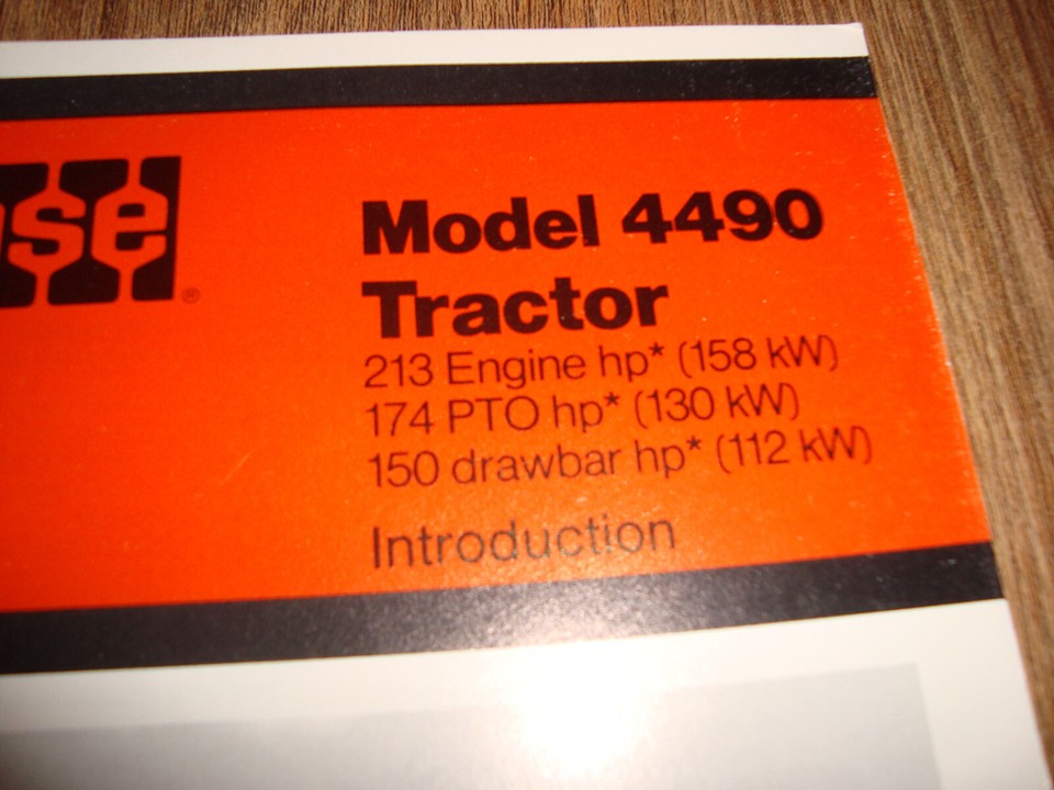 Vintage Case Model 4490 Tractor 213 Engine NP 174 PTO HP Brochure | eBay