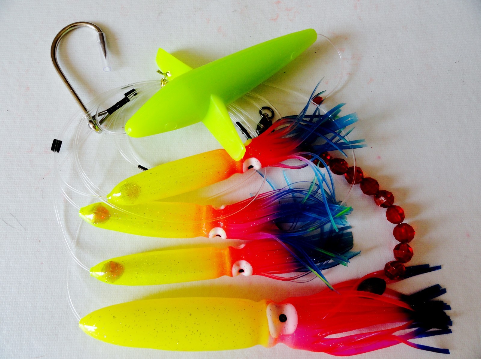 2 Sets Daisy Chain Bait Rig Bulb Squid & Bird Tuna Marlin Trolling ...