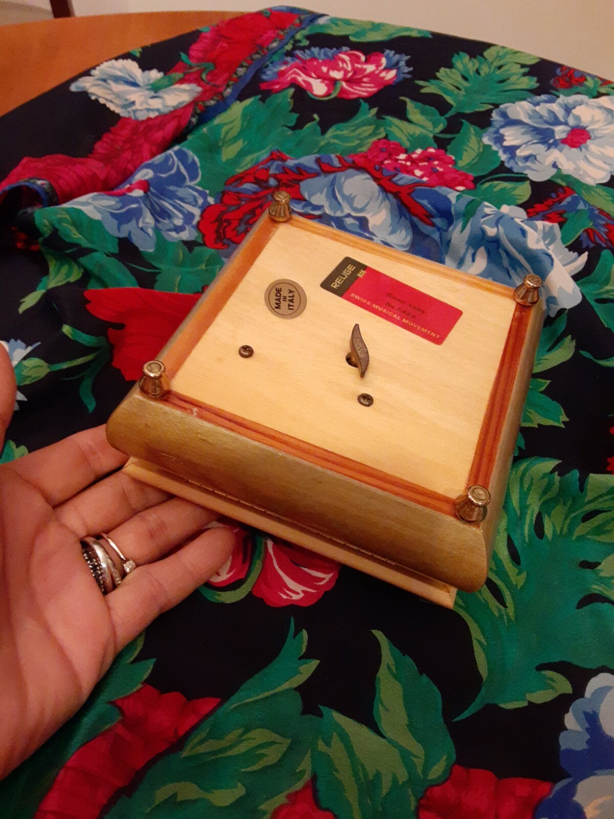 Reuge Italy Inlaid Wood Footed Square Music Box 5"×5" | eBay