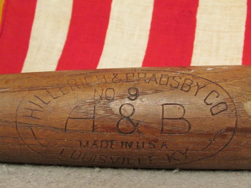 Vintage Hillerich & Bradsby Wood Baseball Bat H&B Leader Jackie ...
