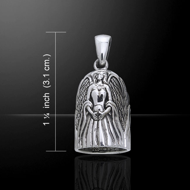 Guardian Angel Bell 925 Sterling Silver Pendant Fine Inspirational ...