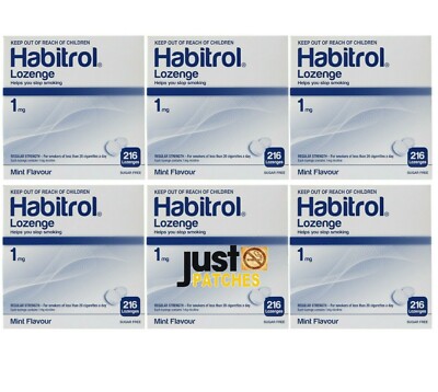 Habitrol Nicotine Lozenge 1mg MINT (1296 total pieces, 6 boxes) 07/2027 ...