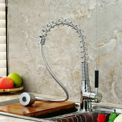 360°Mixer Kitchen Tap Swivel Pull Out Spray Taps Sink Mixing Spring ...