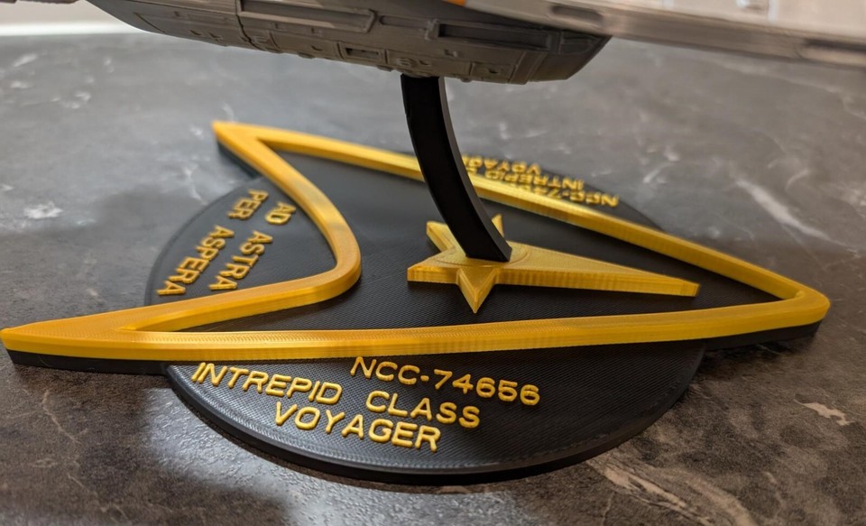 USS Voyager Starship Model with Display Stand - 3D Printed Hand ...