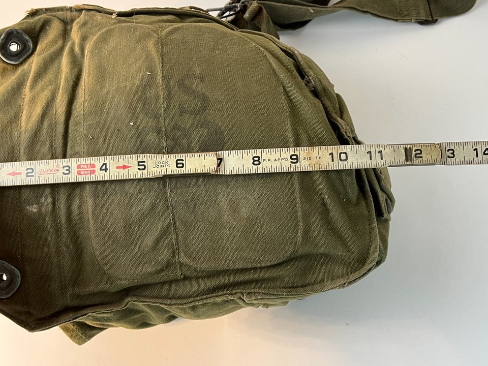 US Military WW2 Field Pack Gas Mask Bag Ruch Sack Army Green Vintage | eBay