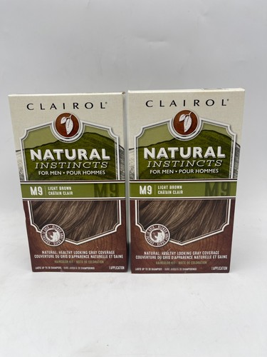 2 Boxes Clairol Natural Instincts Men Hair Color M9 LIGHT BROWN ...