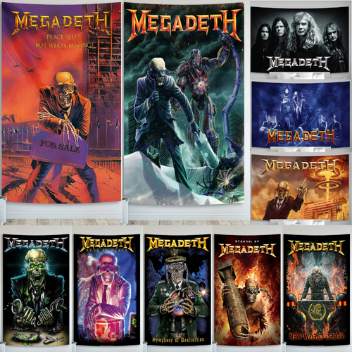 Megadeth Fallen Angels Heavy Metal Rock Band Flag Banner Skull Hanging ...
