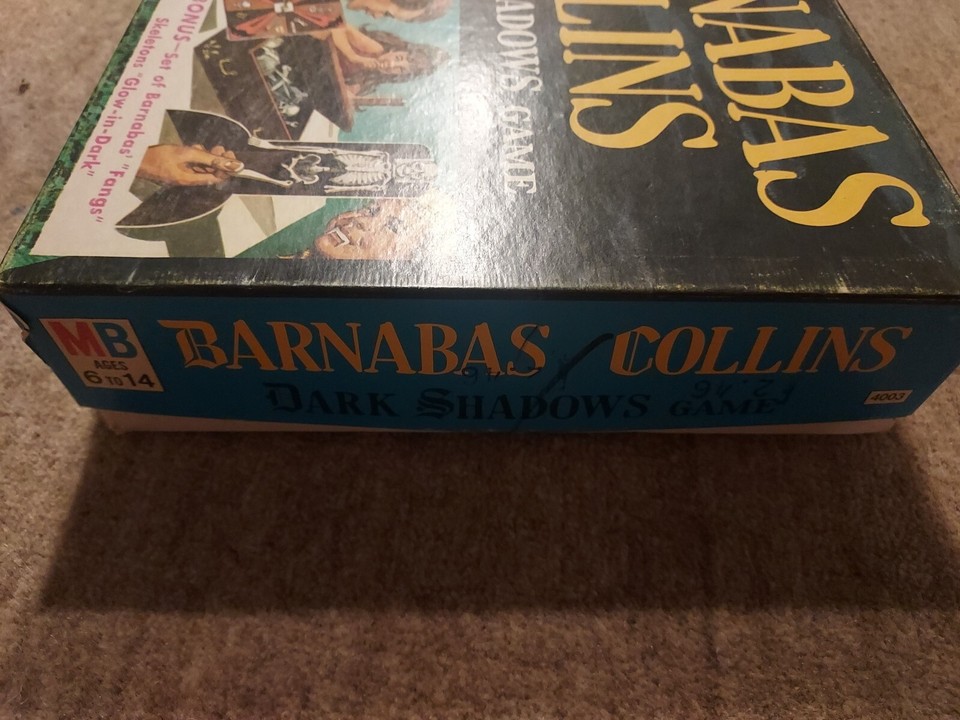 Vintage Milton Bradley BARNABAS COLLINS DARK SHADOWS GAME 1969 COMPLETE ...