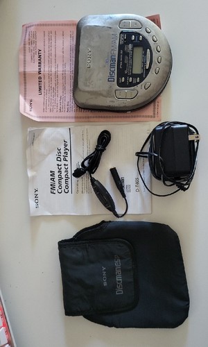 SONY DISCMAN CD FM/AM D-T405 W/ CASE, POWER ADAPTER, REMOTE AND MANUAL ...