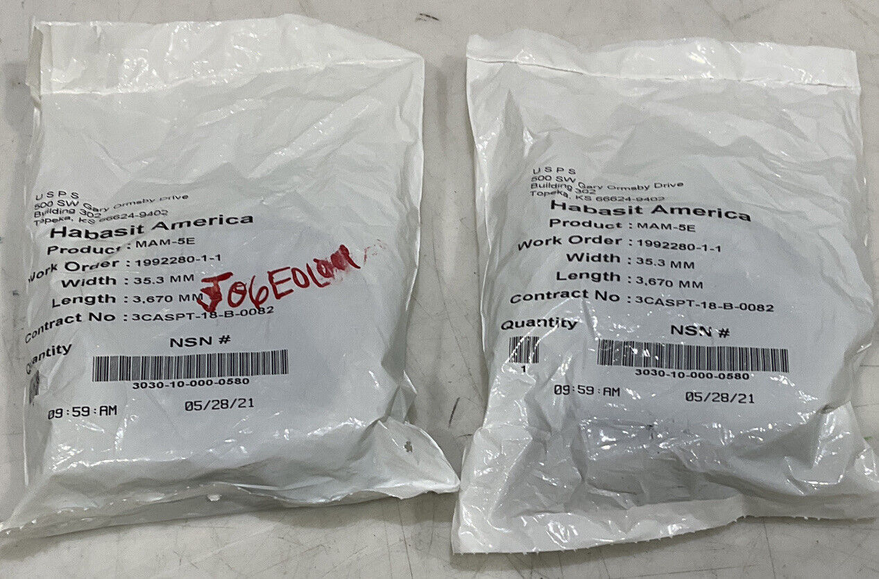 HABASIT AMERICA MAM-5E 35.3MM 3670MM BELT LOT OF 2 U3S | eBay