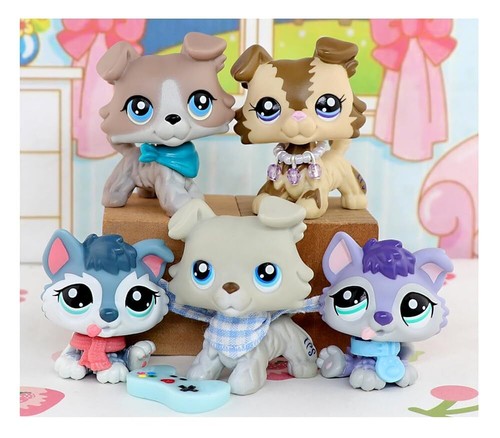 Littlest Pet Shop lps Collie Set and Husky Rare LPS Figure with LPS ...
