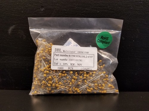 Monolithic Multilayer Ceramic Capacitors 103K 50V R15W103K1HL2-6YF ...
