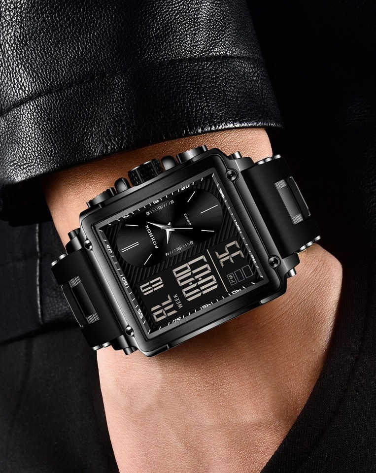 Top Men's Watches LCD Digital Display Quartz Watch Silicone Strap ...