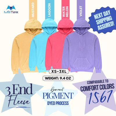 Milltex Garment Pigment Dyed 320 GSM Hoodies Comparable to Comfort Colors 1566 | eBay