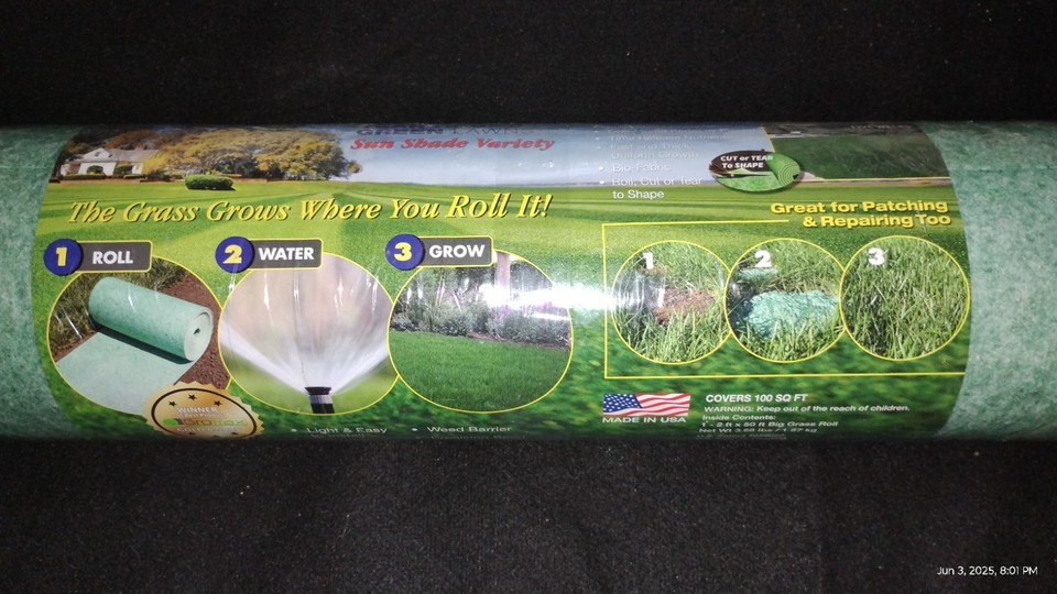 Grotrax Biodegradable Grass Seed Mat - 100 sqft Year Round Green ...