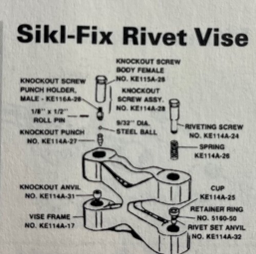 KE114A-27 Rivet Punch for Sikl-Fix Sickle Section Rivet Repair Vise | eBay