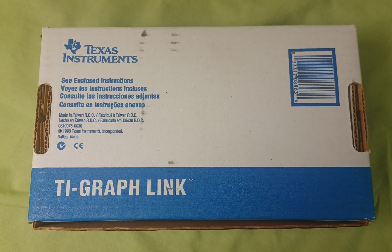 Texas Instruments TI-Graph Link Cable with box and software vintage and ...