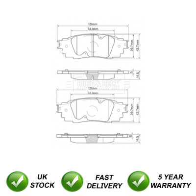 Brake Pads Set Rear SJR Fits Toyota C-HR 2016- Lexus RX 2015- 446648160 ...