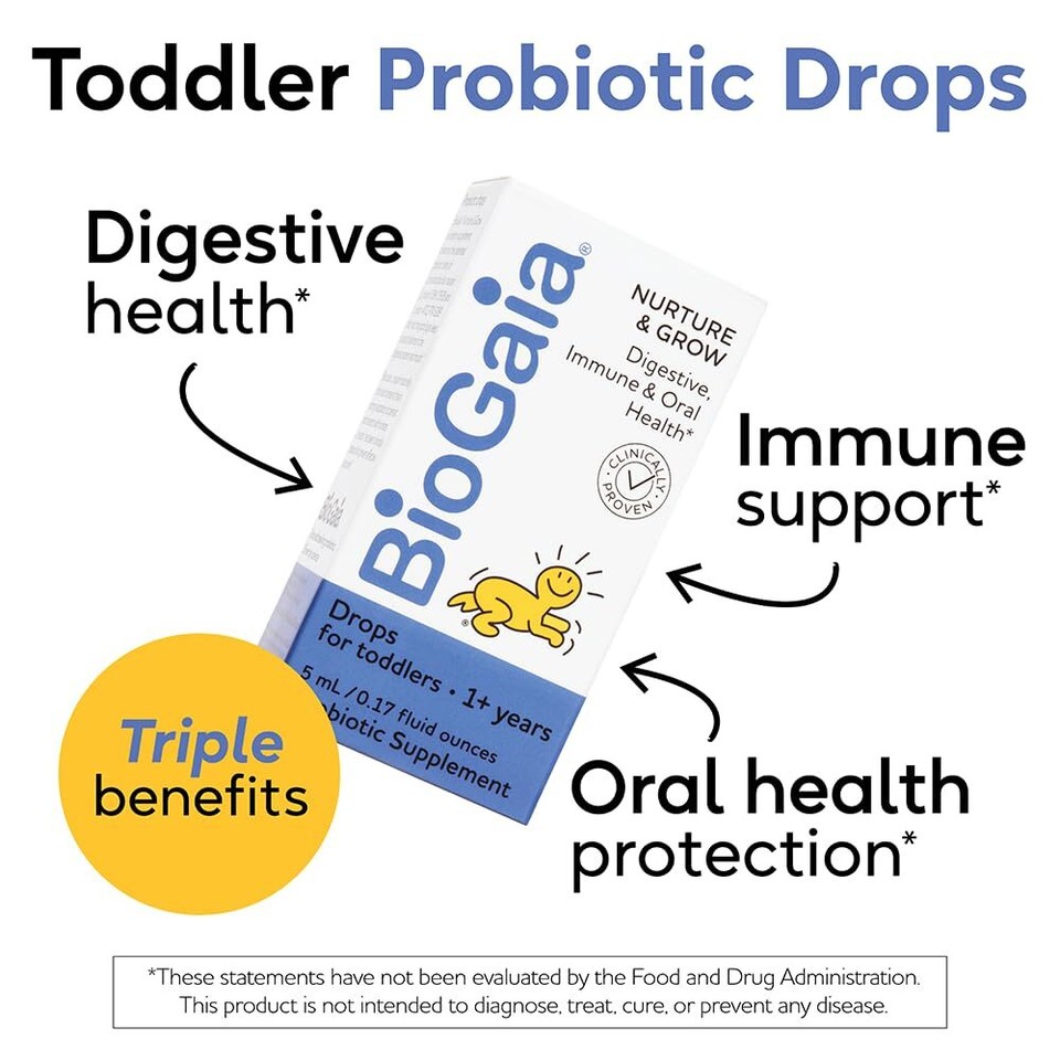 BioGaia Nurture & Grow Toddler Probiotic | Ages 1+ | Liquid Probiotic ...