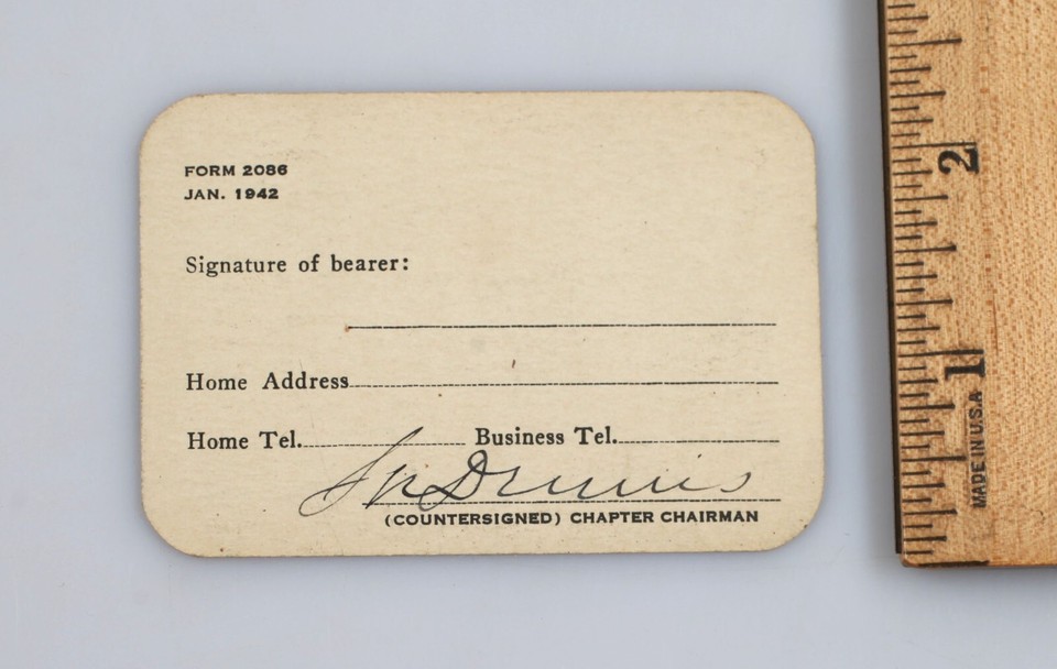 Vintage 1943 American Red Cross Disaster Committee ID Card Baltimore | eBay